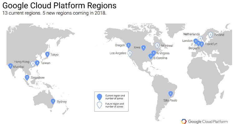 Google Cloud Platform va ouvrir cinq nouvelles régions et Google lance ...